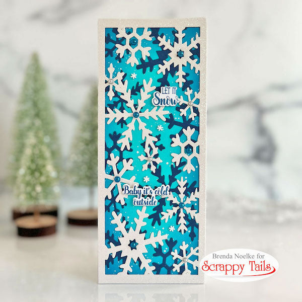 Frosty Slimline Snowflake Card – Scrappy Tails Crafts