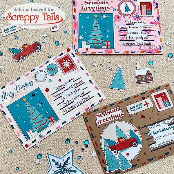 6x8 Christmas Postcards and Tags Stamp Set and Coordinating Die Bundle ...