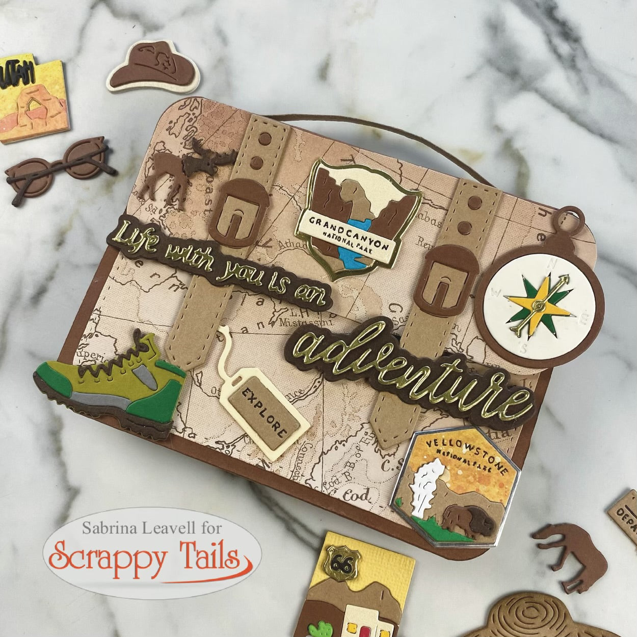 A7 Suitcase Pop Up Card Metal Craft Die – Scrappy Tails Crafts
