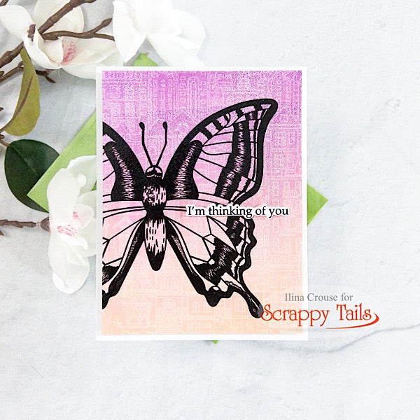 6x8 Heartfelt Wings Stamp And Coordinating Metal Craft Die Bundle ...